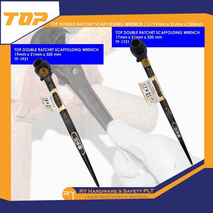 TOP DOUBLE RATCHET SCAFFOLDING WRENCH |17/19mm x 21mm x 320mm ...