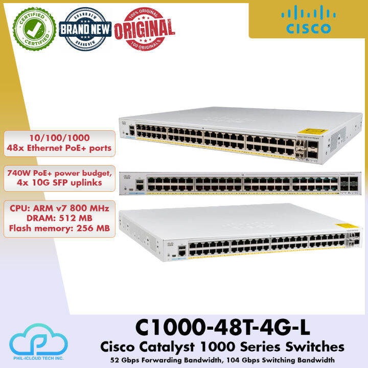 C1000-48T-4G-L | Cisco Catalyst 1000 Series Switches | 48x 10/100/1000 ...