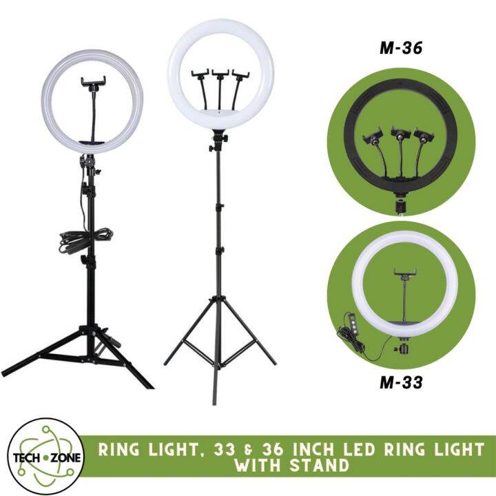 TECHZONE- Ring Light, 33 & 36 inch LED Ring Light with Stand ...