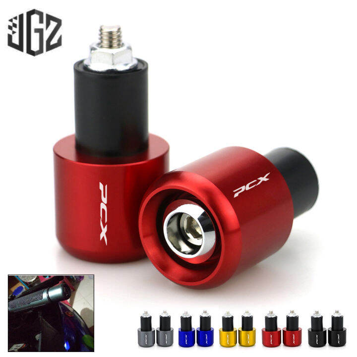 PCX Motorcycle CNC Handlebar Bar Ends Hand Grips Plugs Balance Sliders ...
