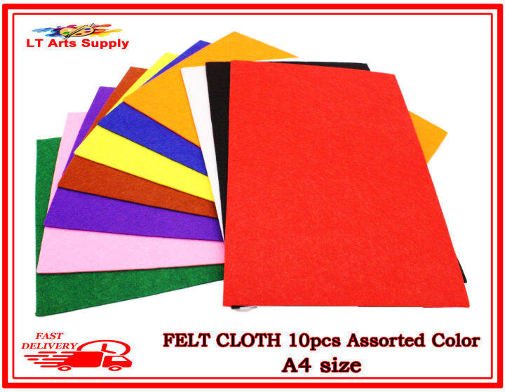 LT ARTS SUPPLY Non-woven Felt Fabric Polyester Cloth 10pcs assorted ...
