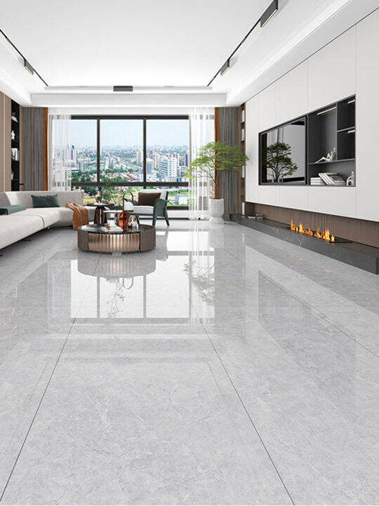 Light gray 750x1500 large tile floor tile Guest dining room bedroom ...