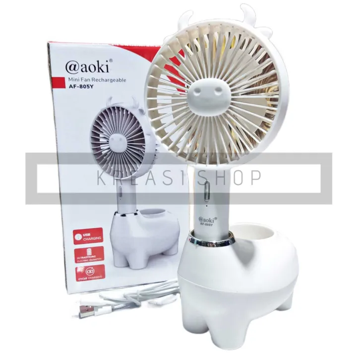 Kipas Mini Portable Aoki AF-805Y Kipas Angin Mini Cas USB Desain Simpel ...