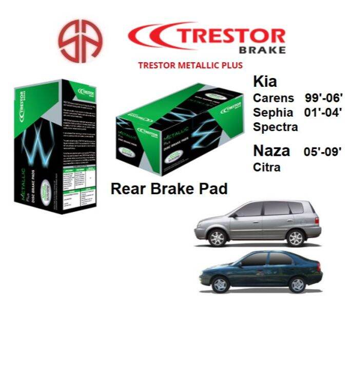 Naza Citra Brake Pad Rear TDB1466 Trestor Metallic Plus Original Kia ...