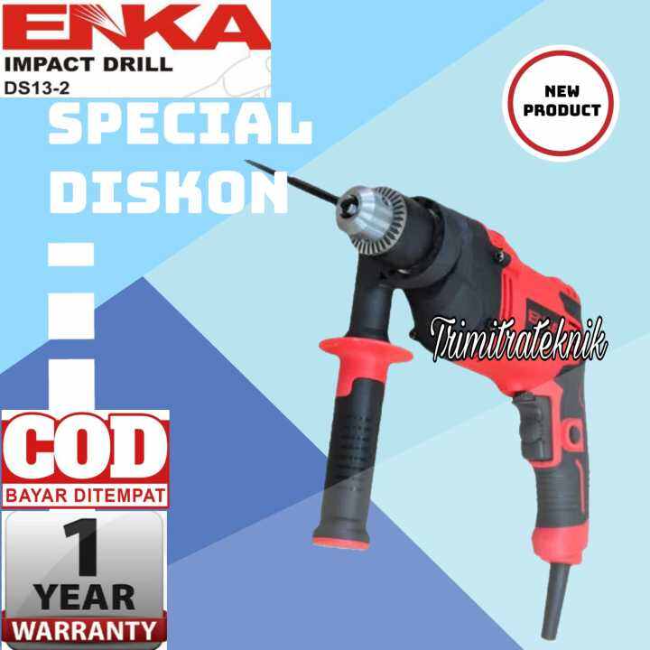 HARGA PROMO DAN BISA COD MESIN BOR BESI DAN TEMBOK IMPACT DRILL ENKA DS13-2 BARU DAN BERGARANSI ...