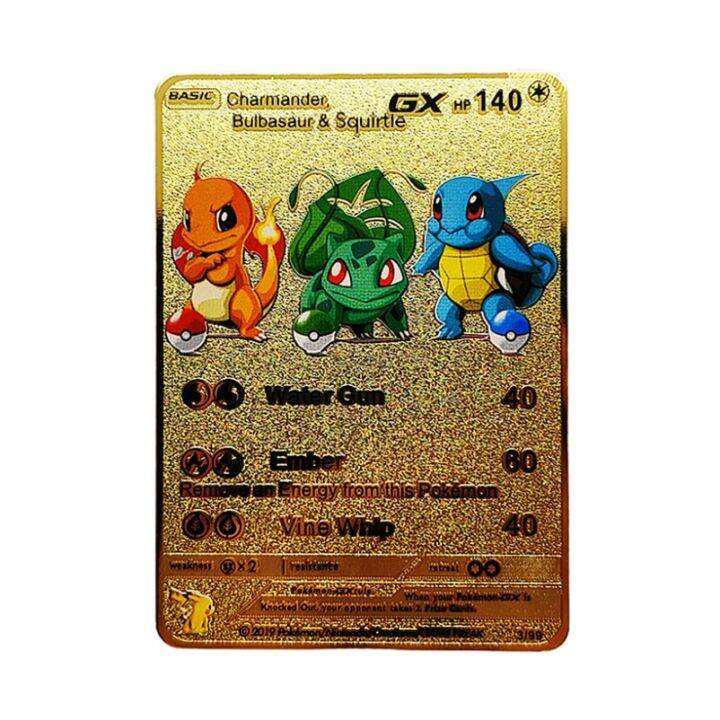 Pokemon Metal Cards Hard Iron Cards Metal Pokemon Shiny Letters Pikachu ...