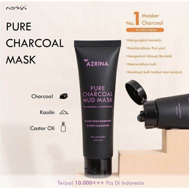 AZRINA PURE CHARCOAL MUD MASK / MASKER AZRINA PURE CHARCOAL | Lazada ...