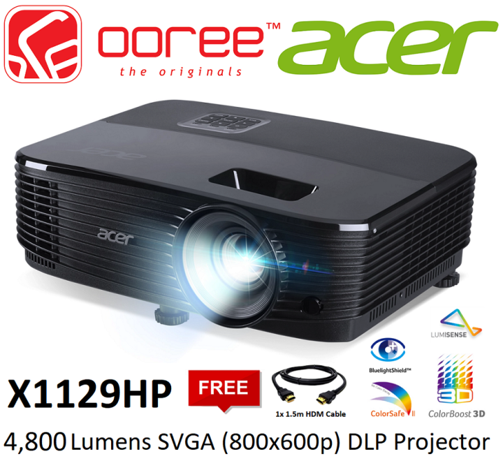 ACER X1129HP 4,800 ANSI LUMENS DLP PROJECTOR SVGA (800x600), CONTRAST ...