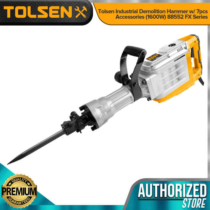 Tolsen Industrial Demolition Hammer w/ 7pcs Accessories (1600W) 88552 FX Series | Lazada PH