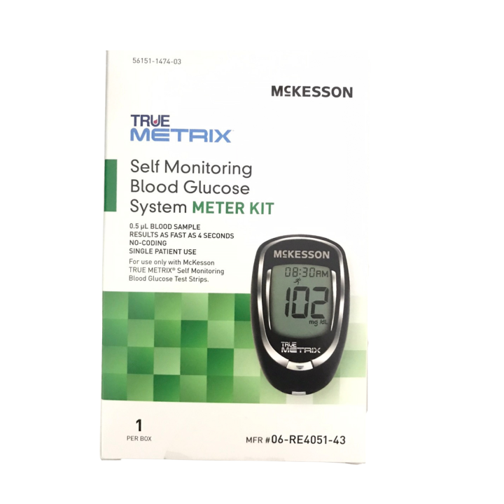 McKesson | TrueMetrix Self Monitoring Blood Glucose System Meter Kit ...
