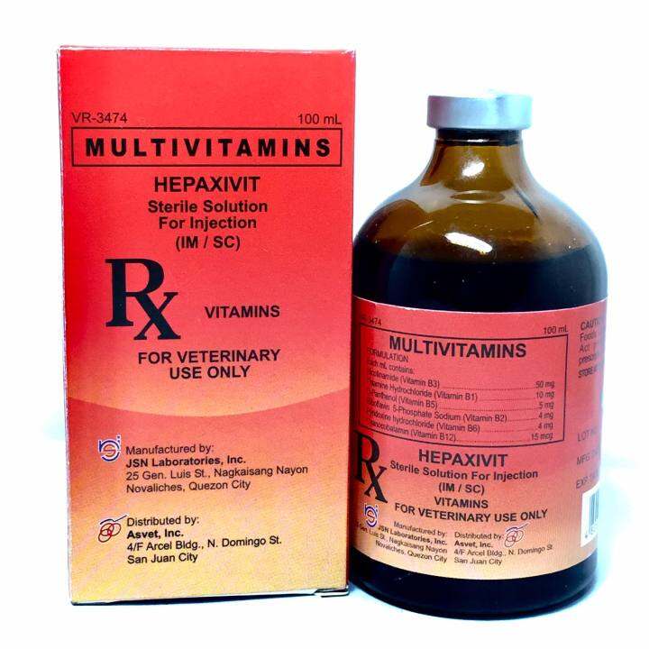 [VETKLIX II] 1pc Hepaxivit Multivitamins 100ml Sterile Solution for ...
