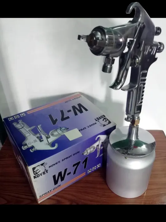 กาพ่นสี (ล่าง) แรงดันต่ำ ยี่ห้อ โคเวท KOVET (W-71S) รุ่นอย่างดี Low Pressure Spray Gun (สีเงิน ...