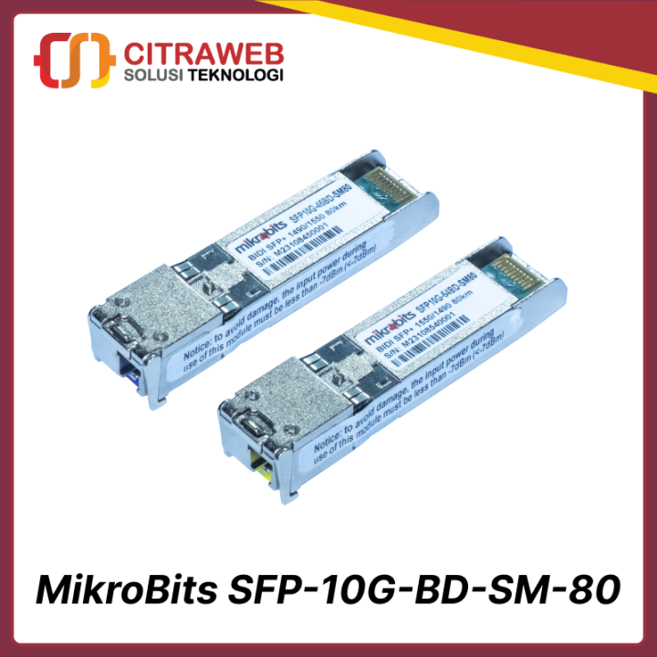 Mikrobits SFP+ 10G Transceiver Singlemode 80KM SFP-10G-BD-SM-80 | Lazada Indonesia