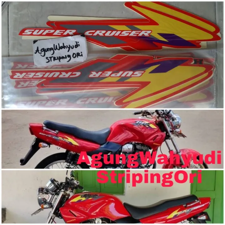 STIKER STRIPING LIS BODY MOTOR HONDA TIGER TILAM TILAS SUPER CRUISER ...