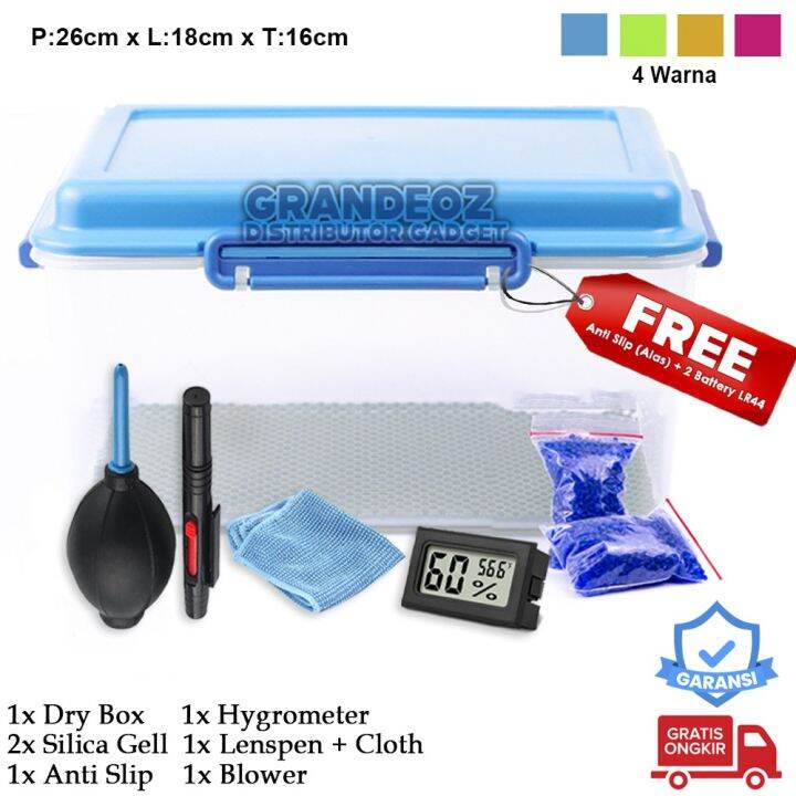DRY BOX STANDART + CLEANING SET DryBox Kamera Kotak Penyimpanan Anti Jamur Lensa Blower Silica ...