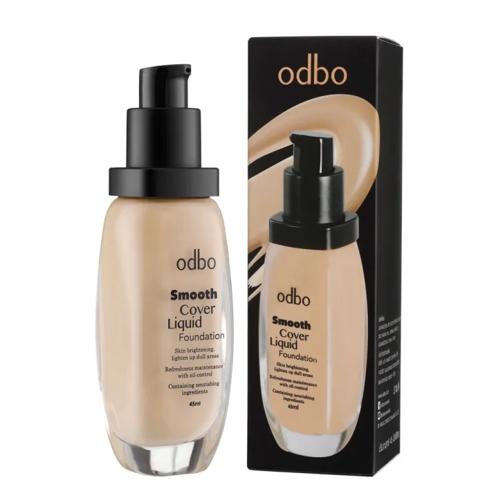 Odbo Smooth Cover Liquid Foundation 45g โอดีบีโอ สมูท โคฟเวอร์ ลิควิด ฟาวเดชั่น รองพื้น (1 ชิ้น ...