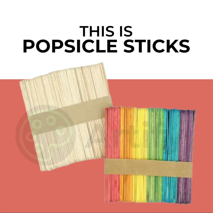 Popsicle Stick Plain and Assorted Popsicle Sticks 50pcs [Artify ...