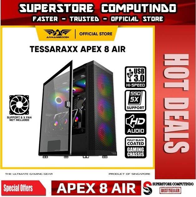 Armaggeddon Tessaraxx Apex 8 Air E-ATX Casing PC Gaming Full Atx RGB ...