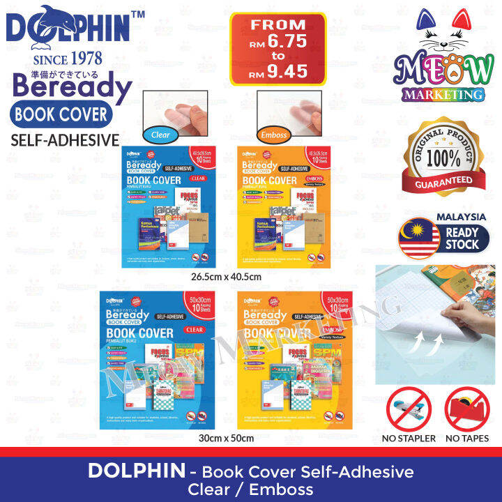 Dolphin Self Adhesive Book Cover / Book Wrapper (10 sheets) - Clear ...