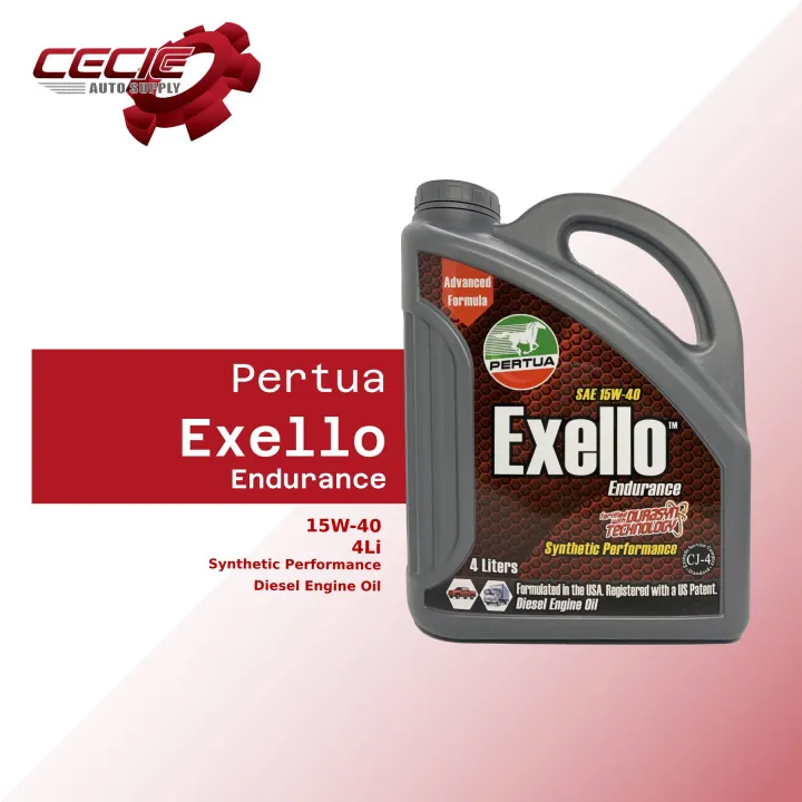 Pertua Exello SAE 15W-40 Diesel Engine Oil Synthetic Performance 4L ...