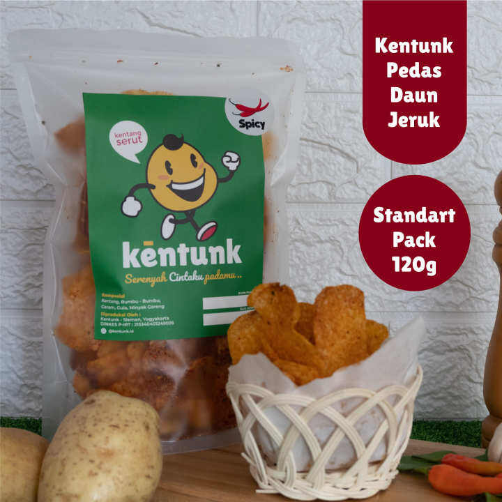 KENTUNK 120g Pedas Daun Jeruk Cemilan Snack Keripik Kripik Kentang ...