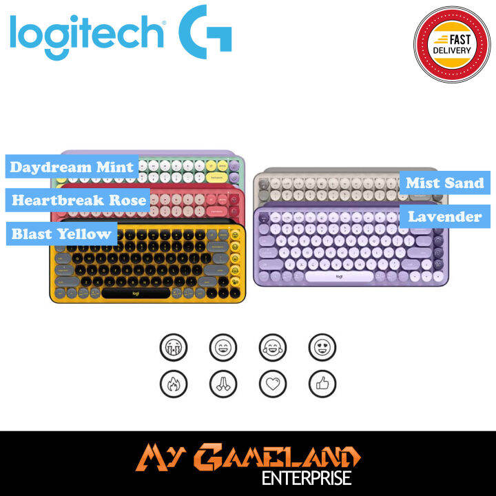 Logitech POP Keys Mechanical Wireless Keyboard with Customizable Emoji ...
