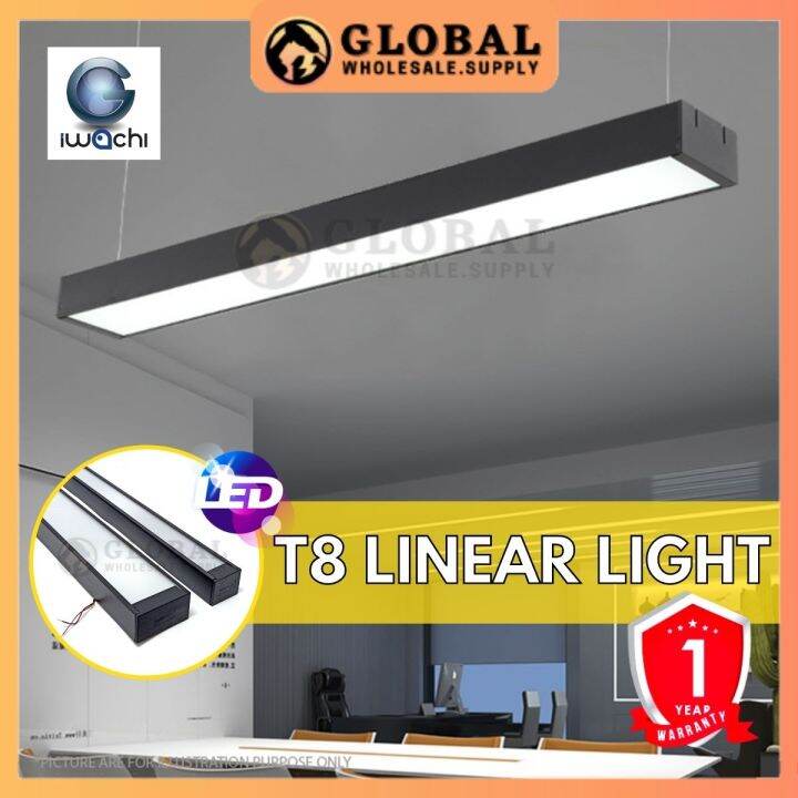 T8 LED Linear Light Kalimantang Casing Lampu Panjang LED Office Light Hanging Ceiling T8 Fitting ...