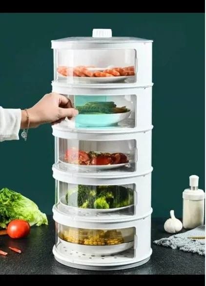 Magic 6-5 Layer Food Storage Food Keeper Multilayer Sliding Door Dish ...