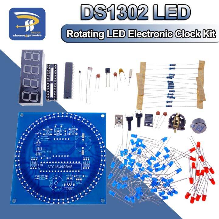 Rotating LED Display Alarm Electronic Clock Module Water Lamp DIY Kit ...