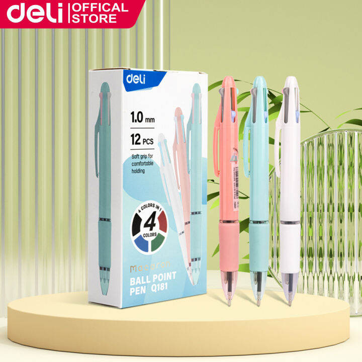 Deli Four-Color Ballpoint Pen 1.0mm Bullet (Random Color) 1pc EQ181 ...