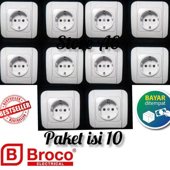 PAKET ISI 10 STOP KONTAK GALEO BROCO colokan listrik kabel murah ...