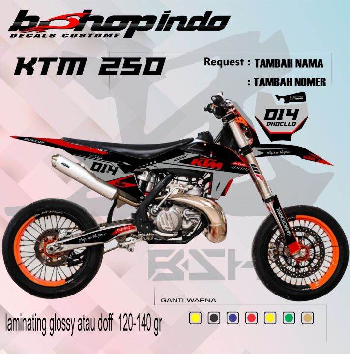 stiker decal motor trail ktm 250 cc motif ktm 250 varian warna | Lazada ...