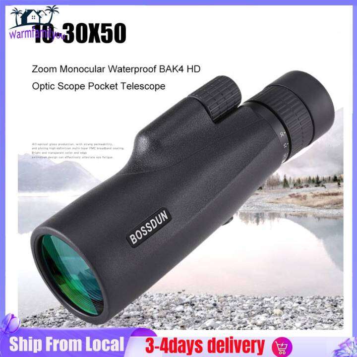 10-30X50 Portable Zoom Monocular Waterproof BAK4 HD Handheld Optic ...