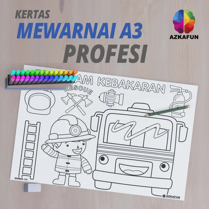 Kertas Mewarnai A3 PROFESI - Mewarnai tema profesi pekerjaan | Lazada ...