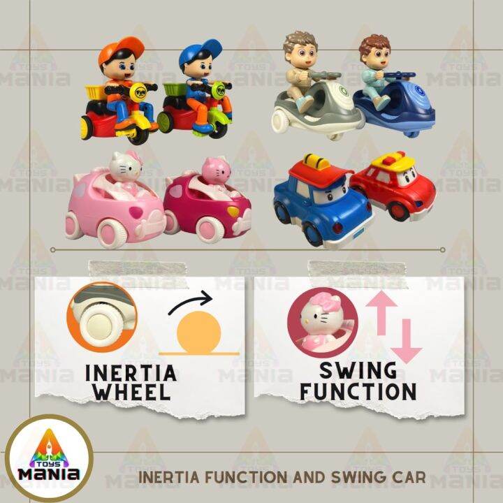 TOYS MANIA- Cartoon Mini Inertia Function Cartoon Swing Car for Kids ...