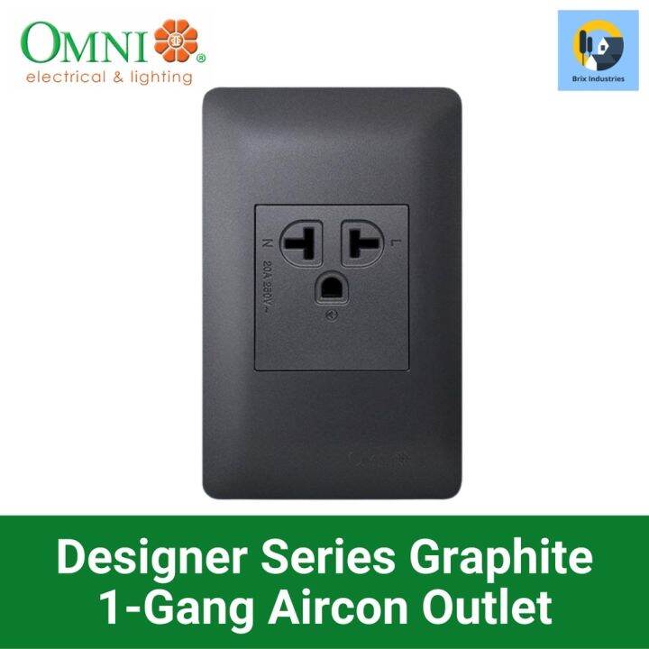 Omni Graphite Designer Series 1 Gang Aircon Outlet Set DP1-WA401G ...