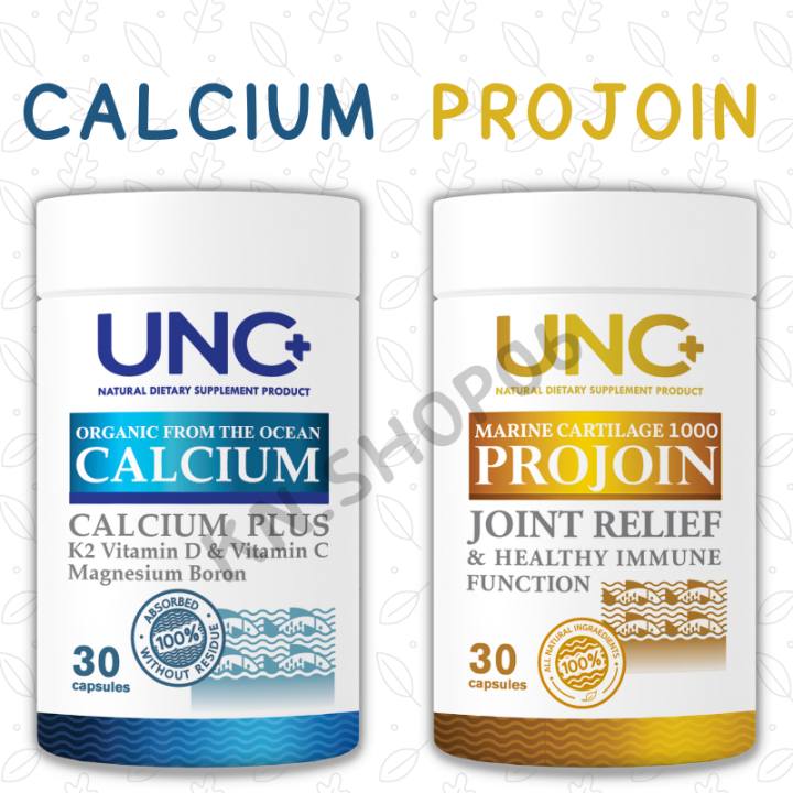คู่เด็ด!! UNC Calcium + UNC Projoin บำรุงกระดูกและไขข้อ (กระปุกละ 30 ...