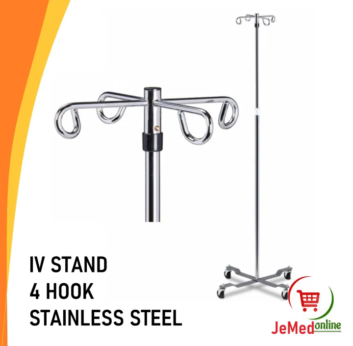 IV Stand 4 hook IV Stand For Dextrose Stainless Steel IV Pole Stand for ...