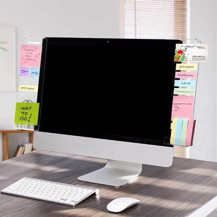 2PCS(Left & Right) Transparent Monitor Sticky Note Board Clear Color ...
