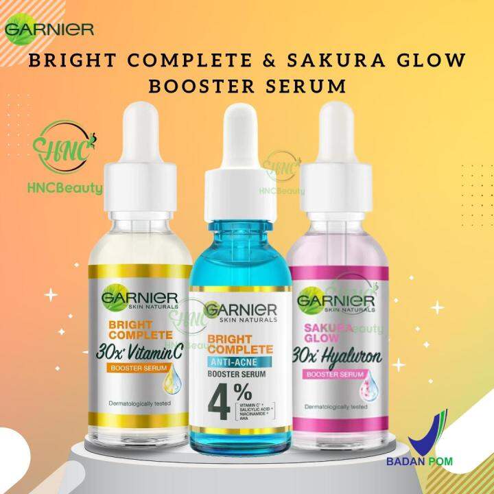 GARNIER Light Complete Vitamin C 30x / Sakura White Hyaluron 30x / Anti Acne Booster Serum ...