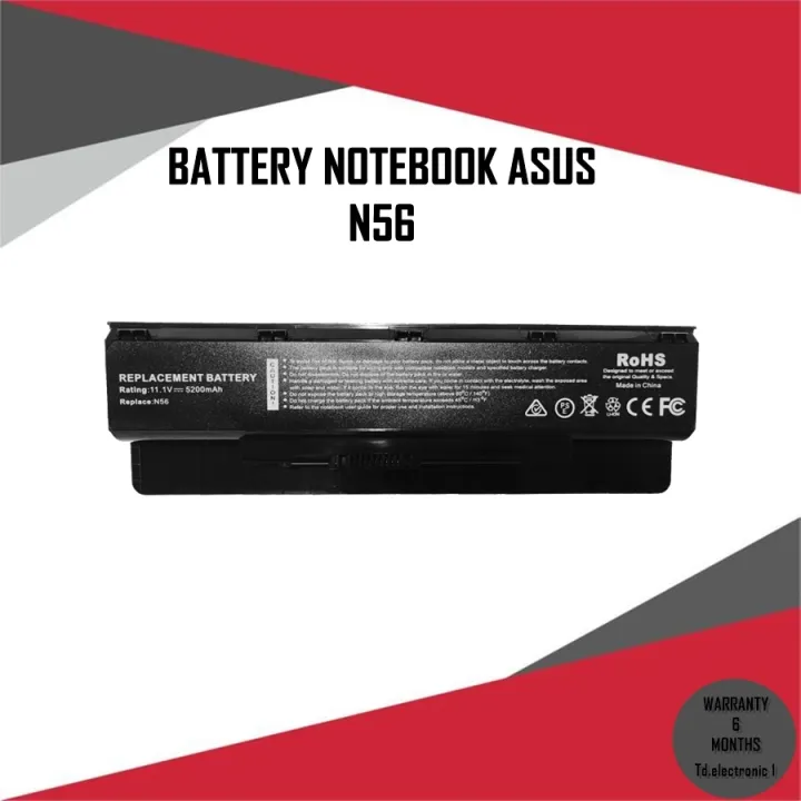BATTERY NOTEBOOK ASUS N56 N46 N46V N46VM N46VZ N56V N56VM N56VZ ...