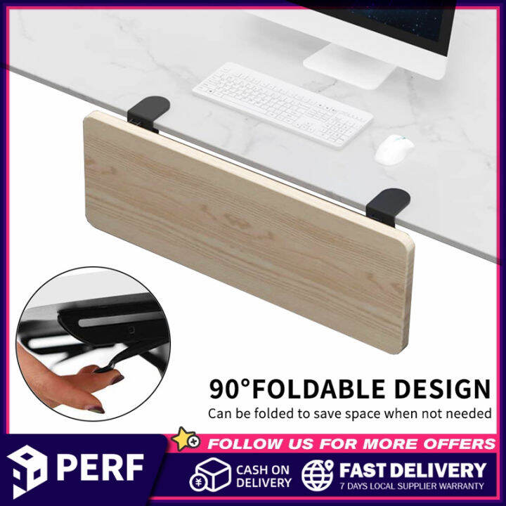 Perf Ergonomics Desk Extender Tray Punch-Free Clamp on Foldable ...