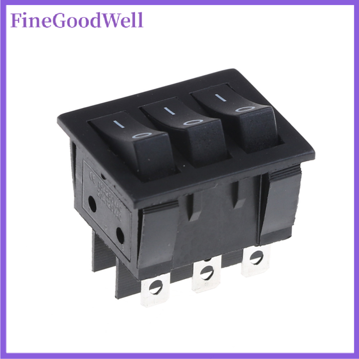 FineGoodWell KCD3 34*40 Big Rocker Switches Black Three-Way Switch 9 ...
