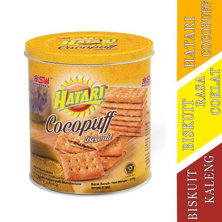 Biskuit Rasa Cokelat- Hatari Cocopuff- Biskuit kaleng- 325g | Lazada ...