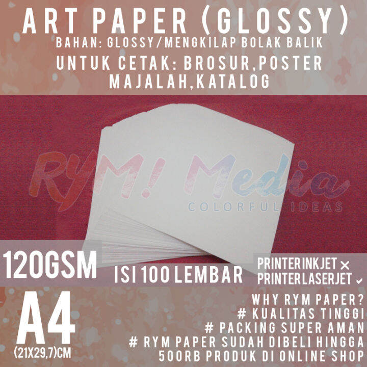 Art Paper 120 gsm A4 isi 100 Lembar / Kertas Bahan Brosur Mengkilap ...