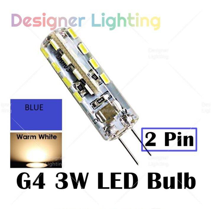 Designer Lighting [1pc G4 3w] 2 Pin LED Bulb Blue Light Colour ...