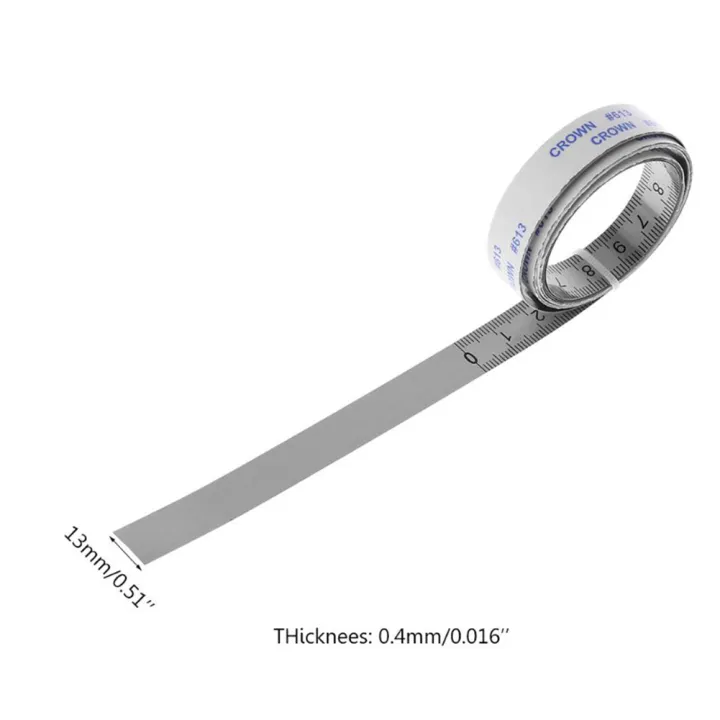 Free Ship Stainless Steel Ruler Sticky Scale Self-adhesive Scale Ruler ...