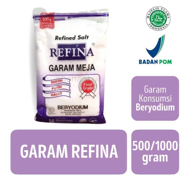 Garam Dapur Refina 500 gram / 1000 gram / 1 kg | Lazada Indonesia