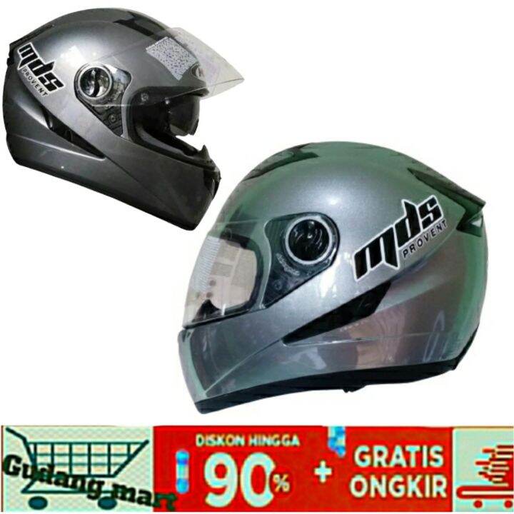 Helm MDS Pull face Dobel Visor Grey ORIGINAL MDS PROVEN | Lazada Indonesia