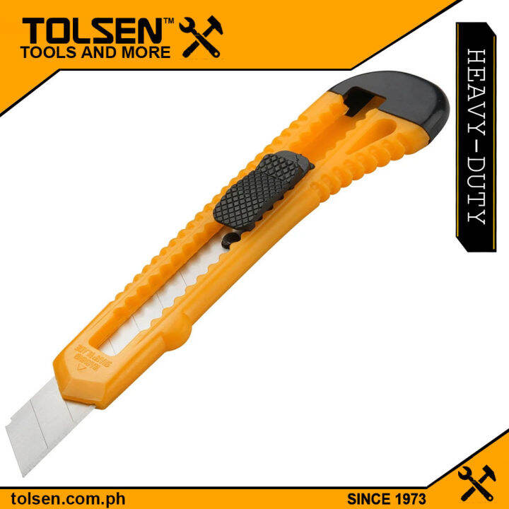 Tolsen Snap-off Blade Cutter Knife (18x100mm) with Flat Push Button ...